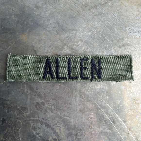 Other | Allen Embroidered Vintage Army Green Military Name Tape Patch ...